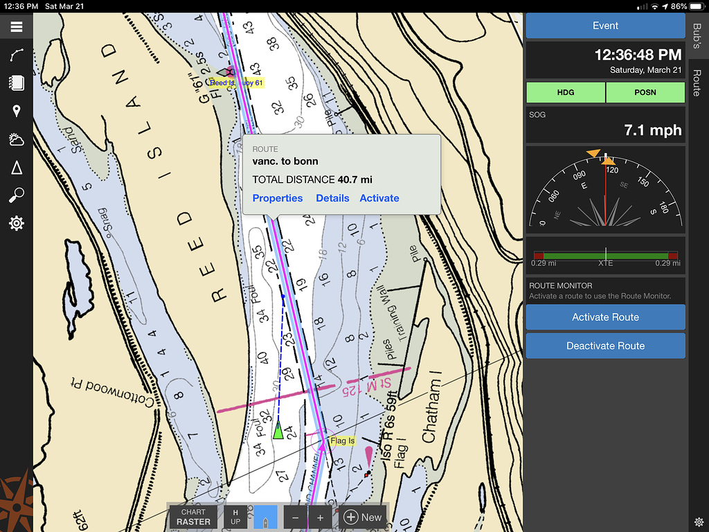 Route ETA’s off - Coastal Explorer for iPad and iPhone Beta Program ...