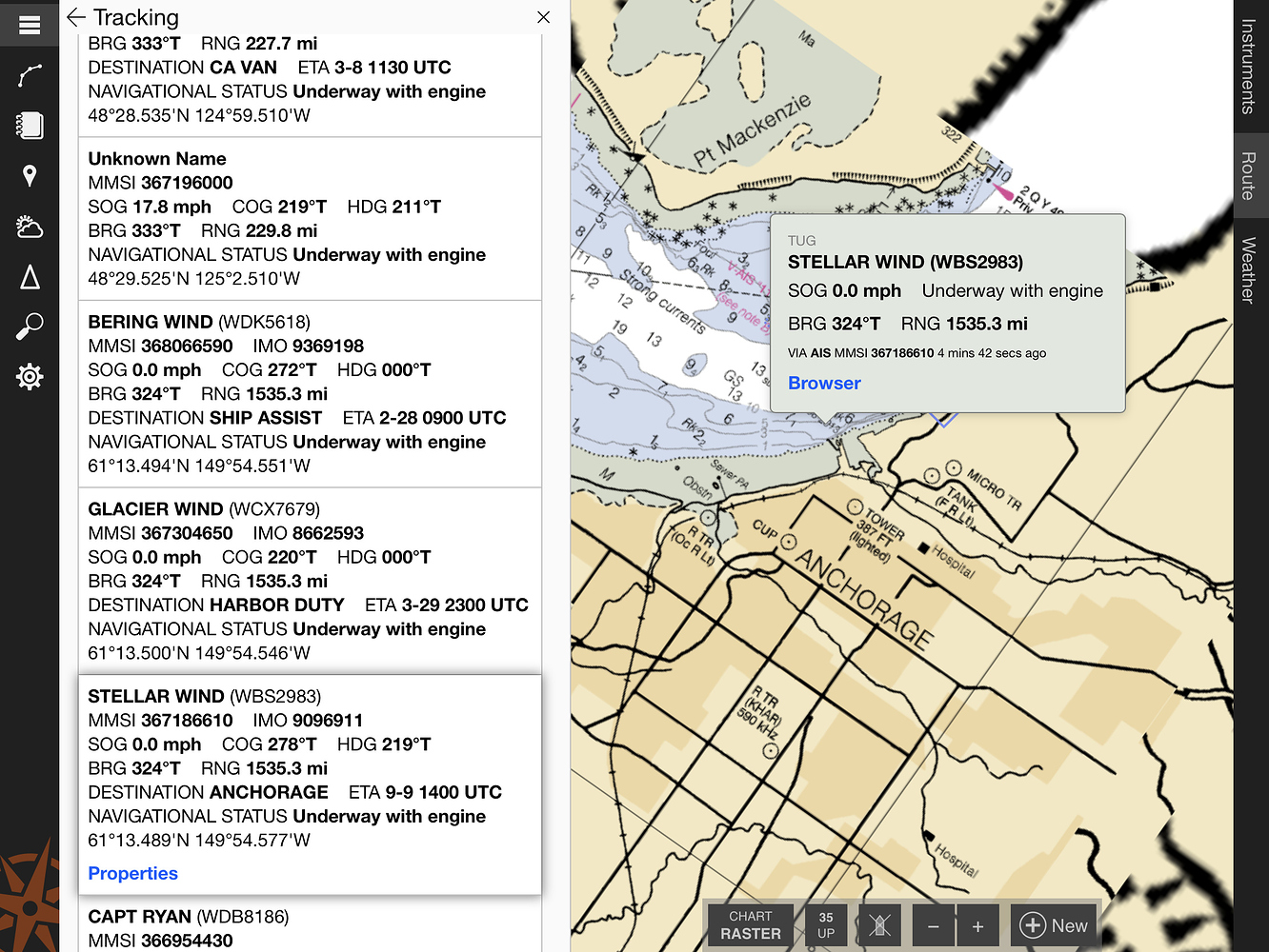 AIS target locations - Coastal Explorer for iPad and iPhone Beta ...
