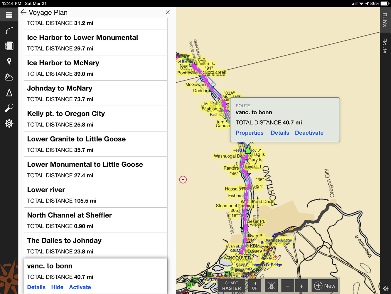 Route ETA’s off - Coastal Explorer for iPad and iPhone Beta Program ...